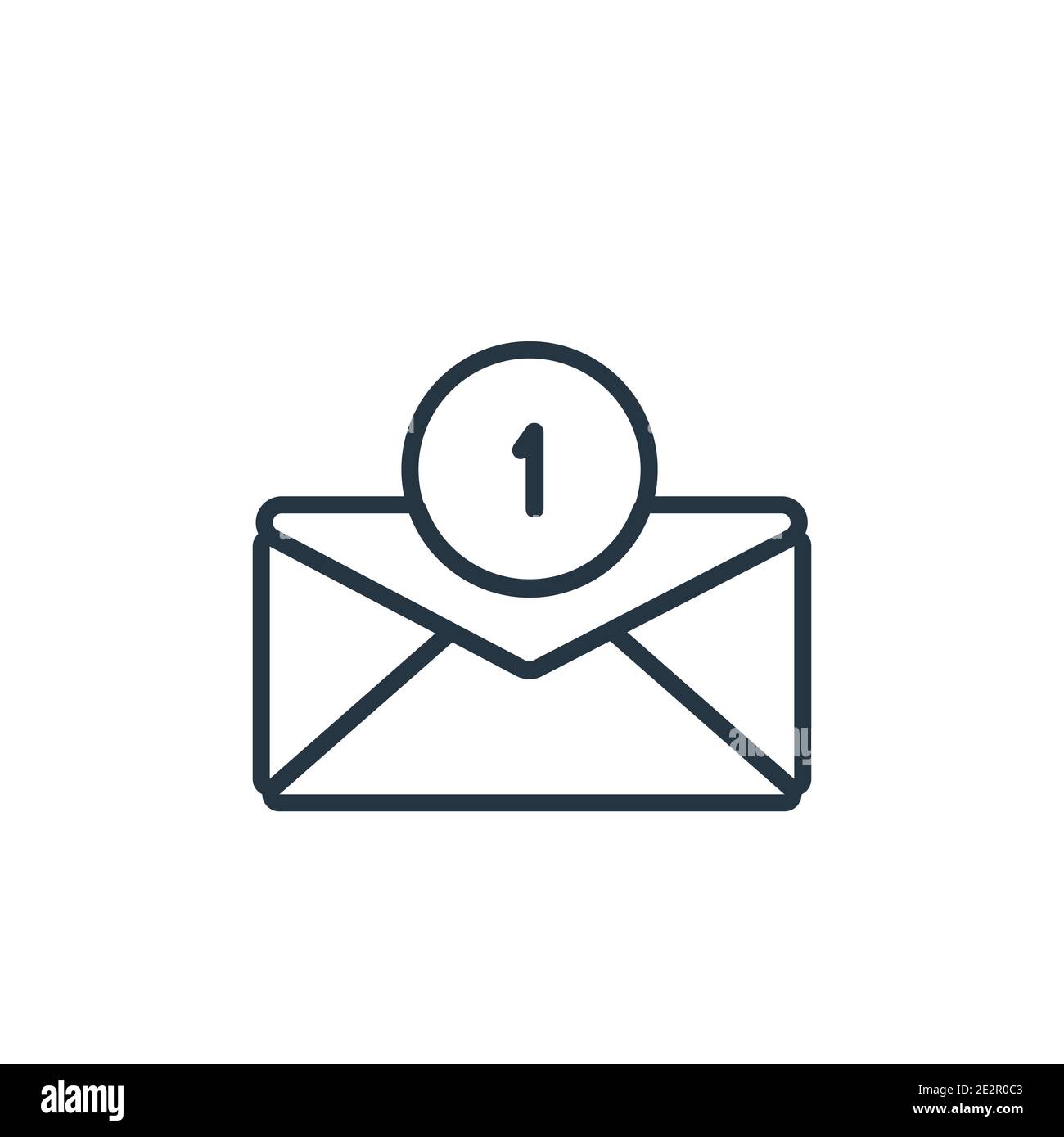 New email outline vector icon. Thin line black new email icon, flat ...