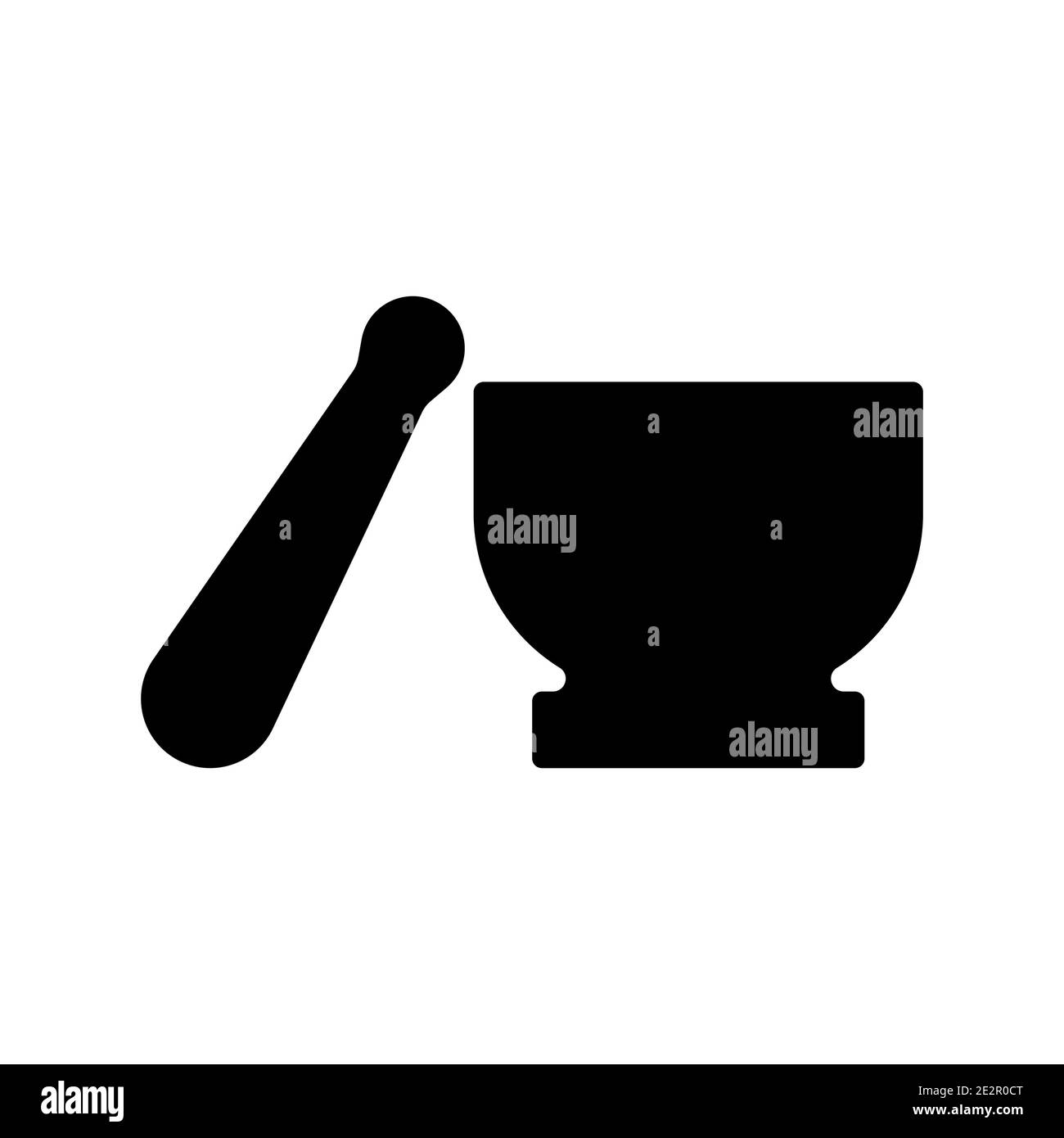 Mortar and Pestle vector glyph icon. Kitchen appliance. Graph symbol ...