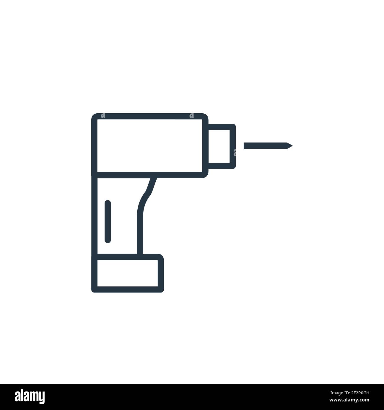 Cordless drill outline vector icon. Thin line black cordless drill icon ...