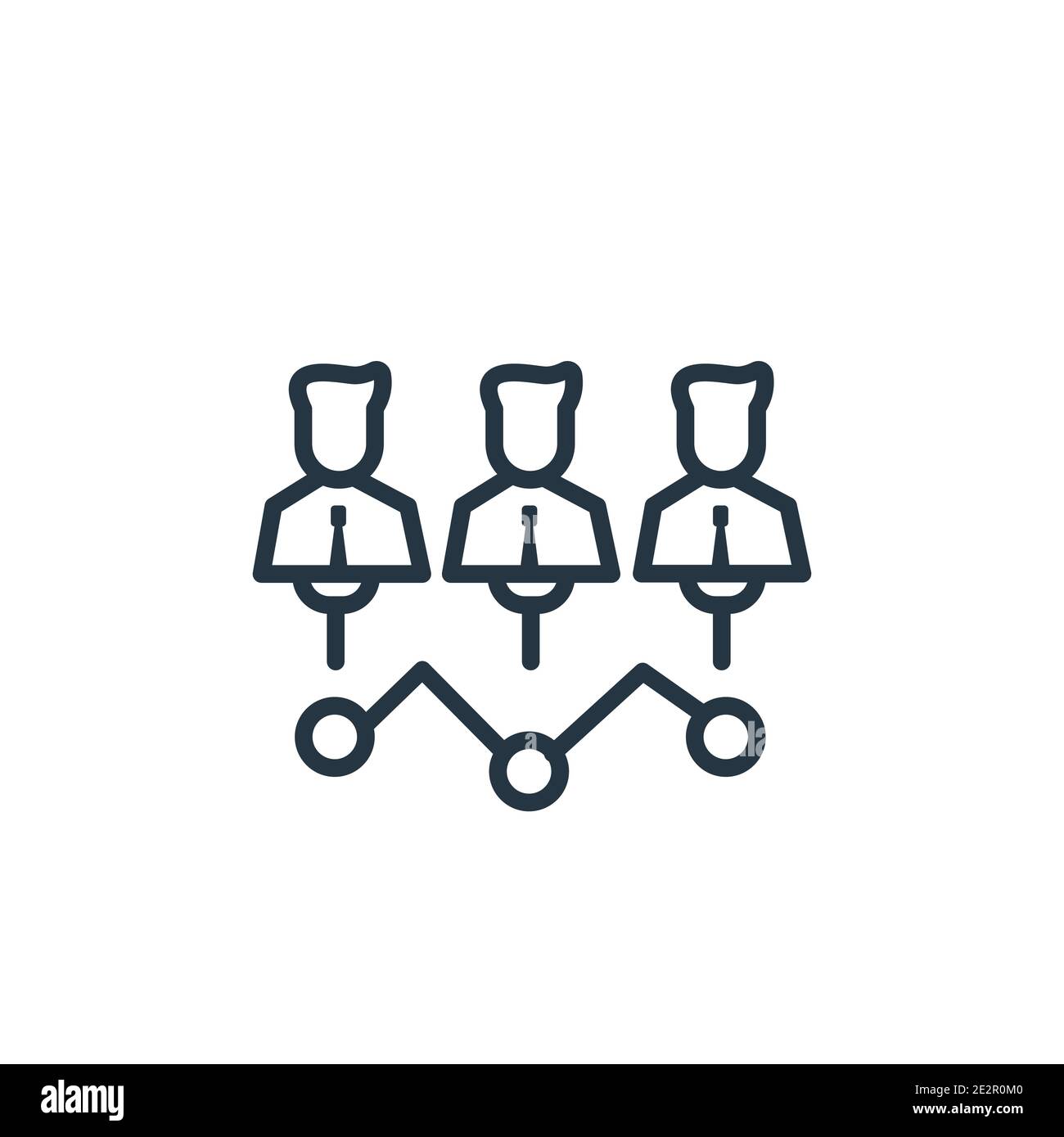 Increase team work outline vector icon. Thin line black increase team ...