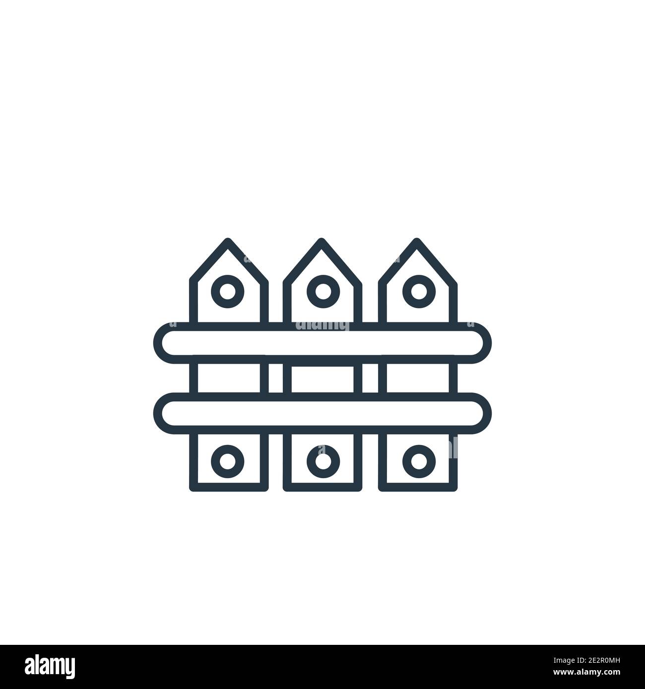 Garden fence outline vector icon. Thin line black garden fence icon ...