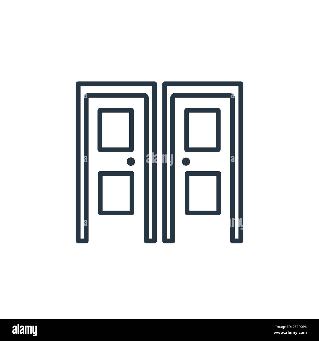 Big door outline vector icon. Thin line black big door icon, flat vector simple element ...