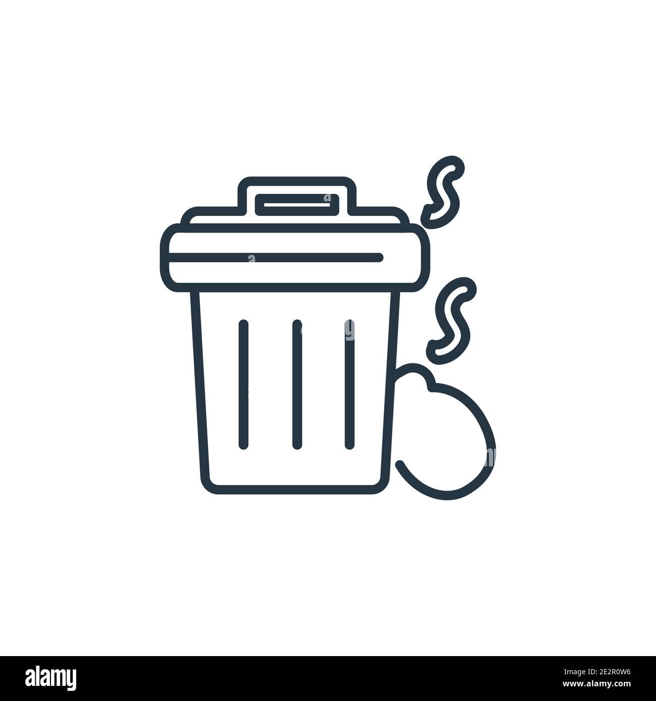 Waste outline vector icon. Thin line black waste icon, flat vector ...