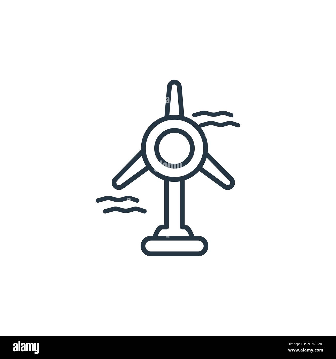 Wind turbine outline vector icon. Thin line black wind turbine icon ...