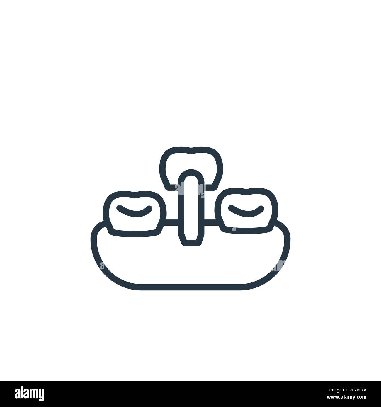 Overdenture outline vector icon. Thin line black overdenture icon, flat ...