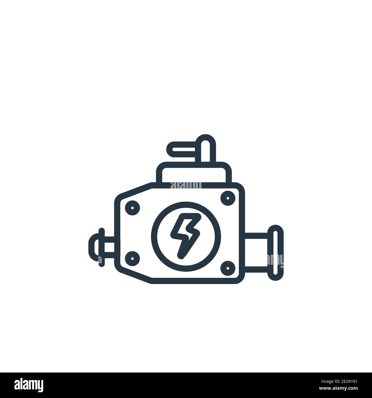 Car carburettor outline vector icon. Thin line black car carburettor ...