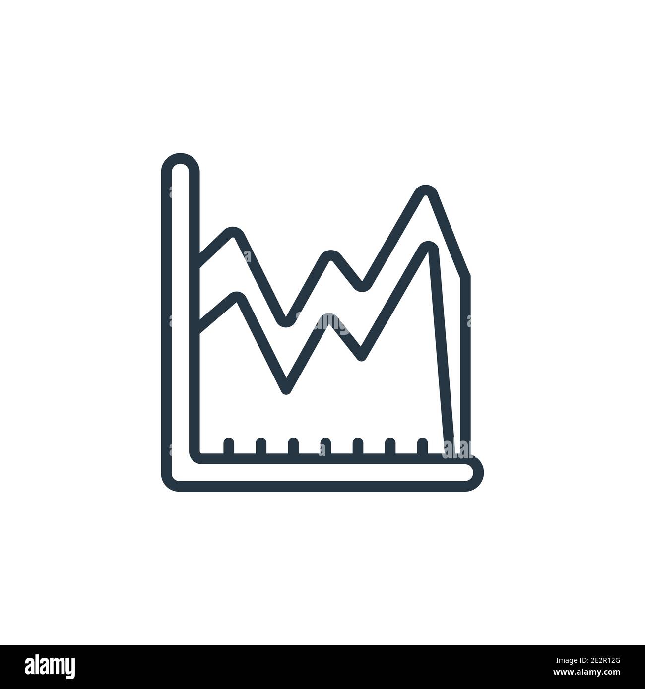 Spike chart outline vector icon. Thin line black spike chart icon, flat ...