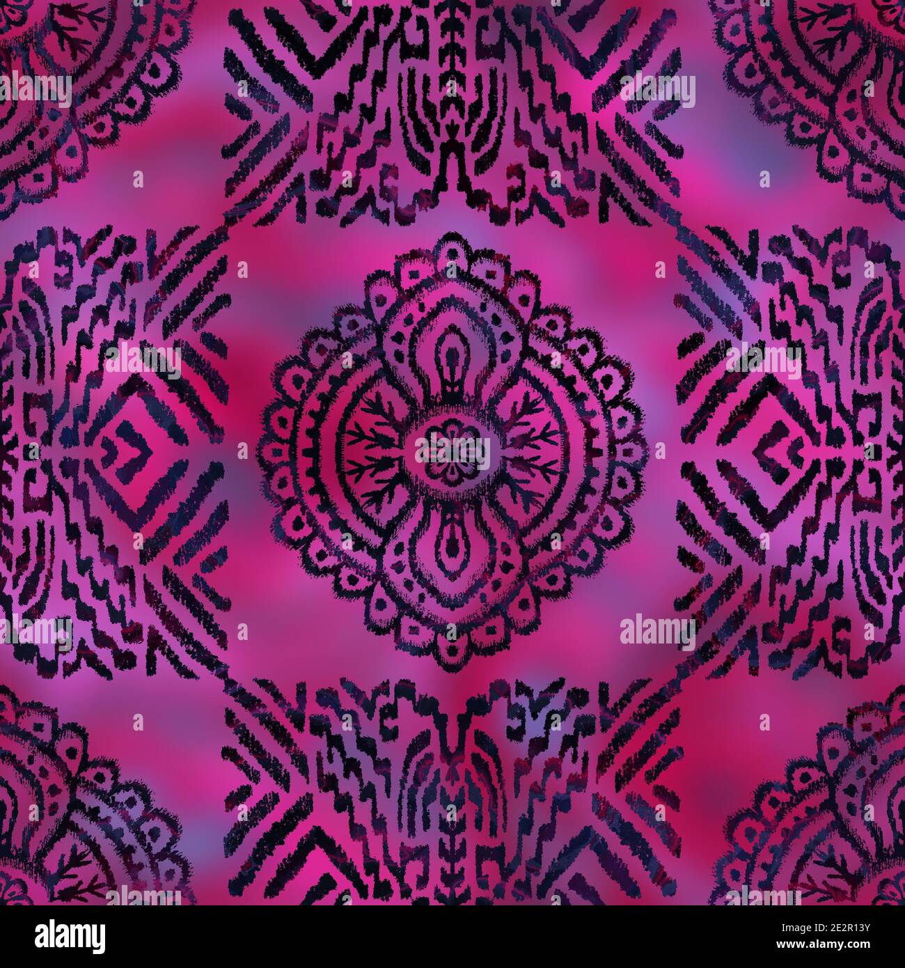 Seamless gradient tribal ethnic rug motif pattern Stock Photo - Alamy