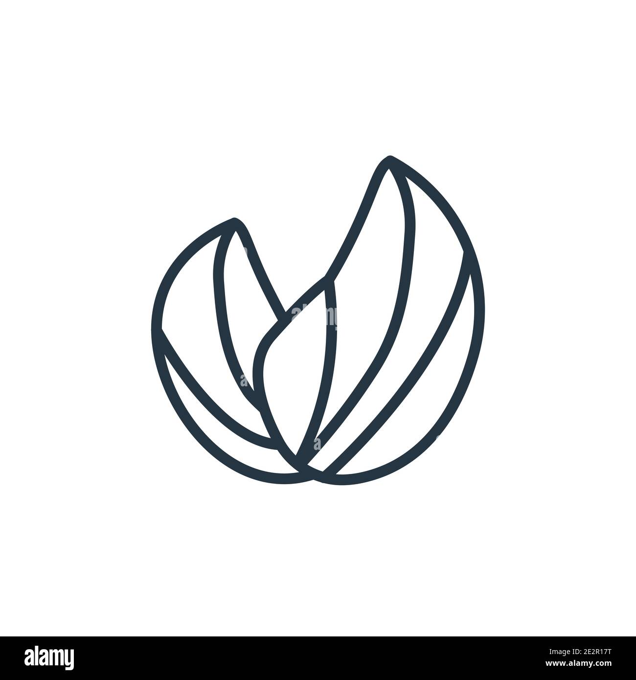 Two leaves outline vector icon. Thin line black two leaves icon, flat ...