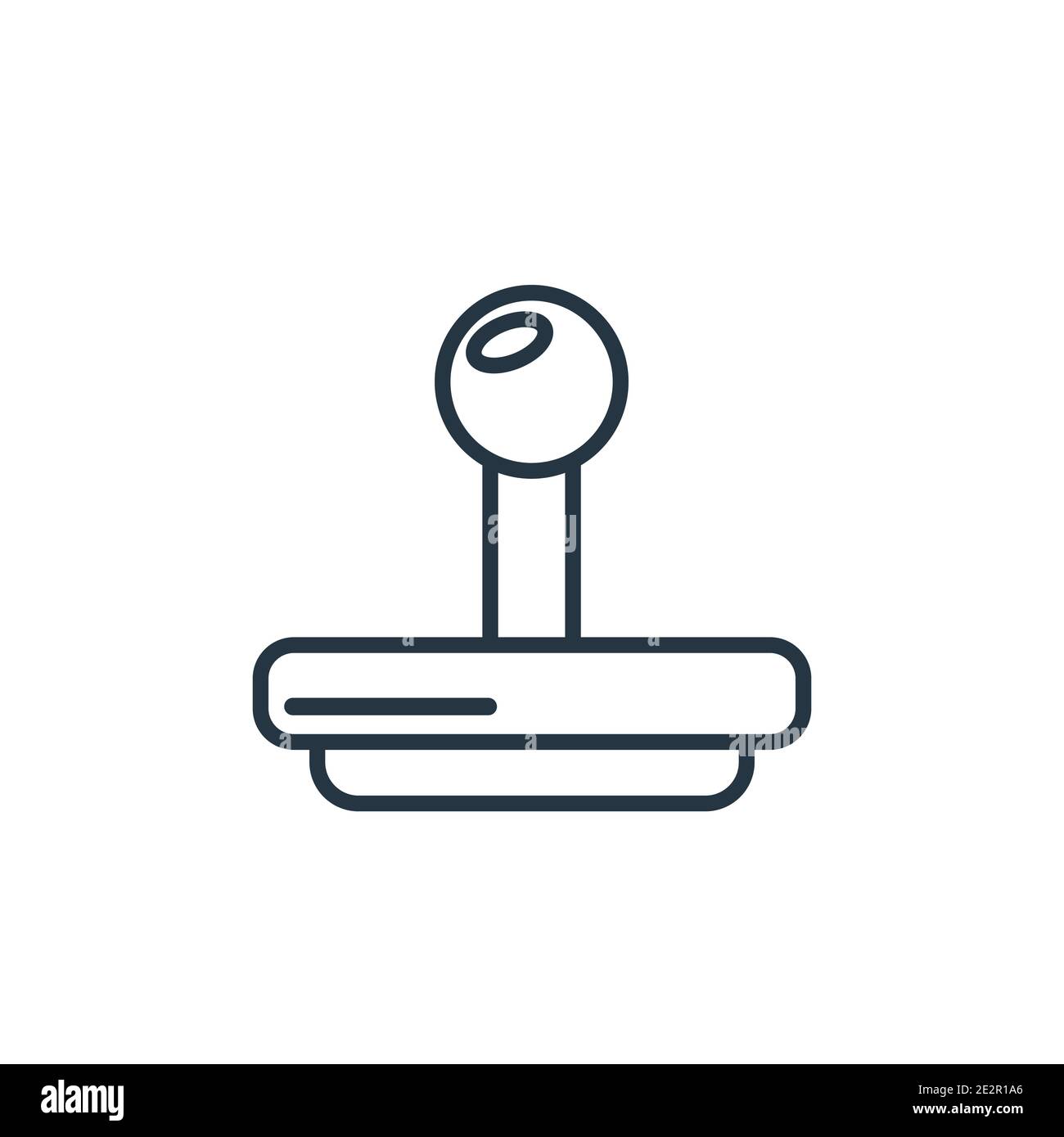 Rubber stamp outline vector icon. Thin line black rubber stamp icon ...