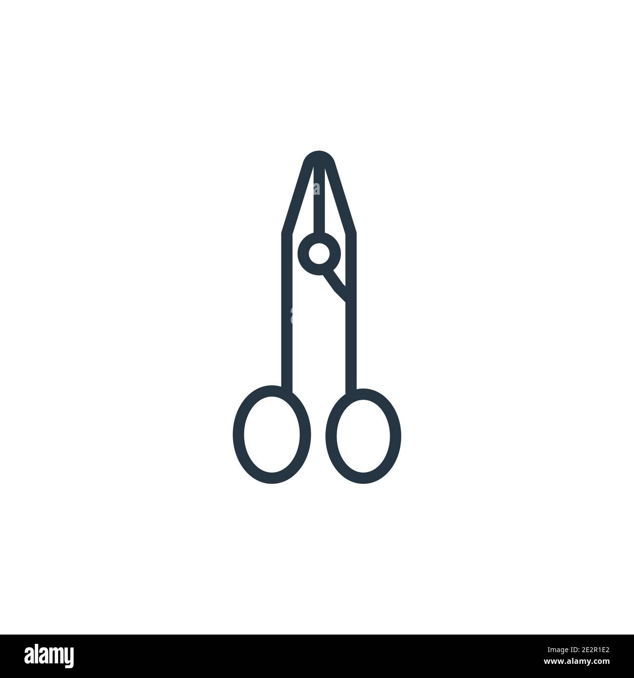 Manicure scissors outline vector icon. Thin line black manicure ...