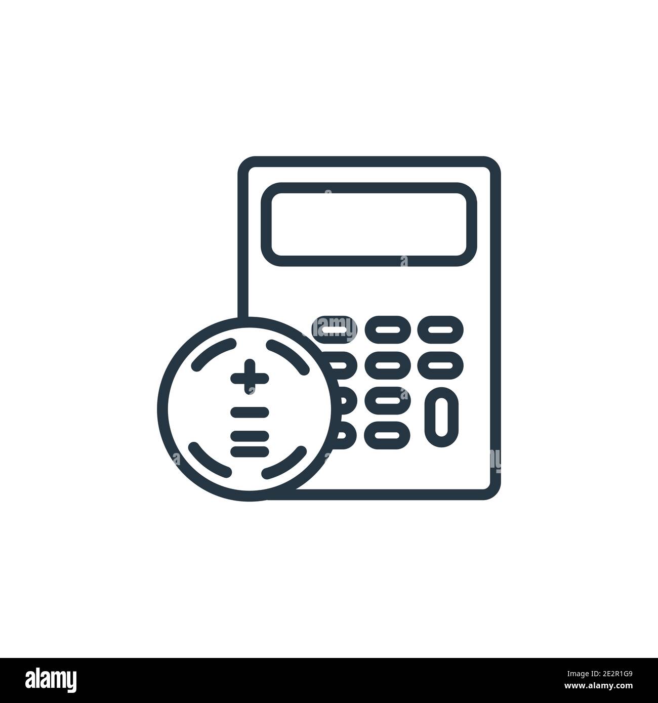 Calculator outline vector icon. Thin line black calculator icon, flat ...