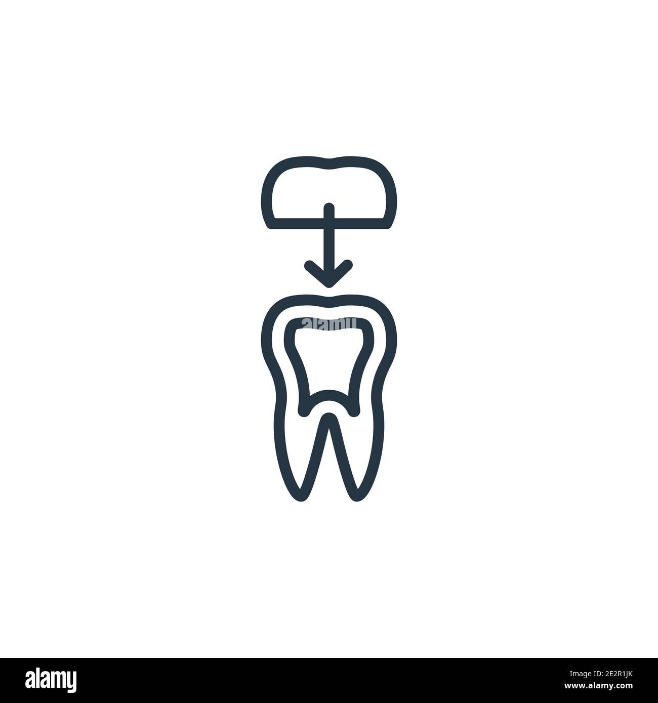 Molar crown outline vector icon. Thin line black molar crown icon, flat ...