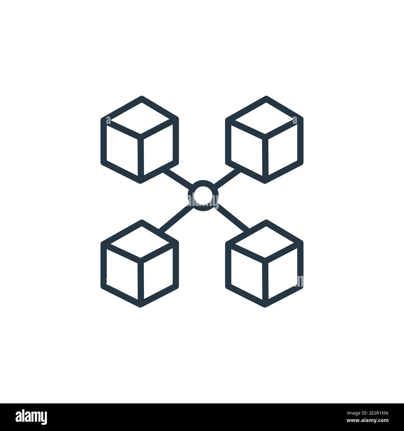 Connection box chart outline vector icon. Thin line black connection ... Connection box chart outline vector icon. Thin line black connection ...