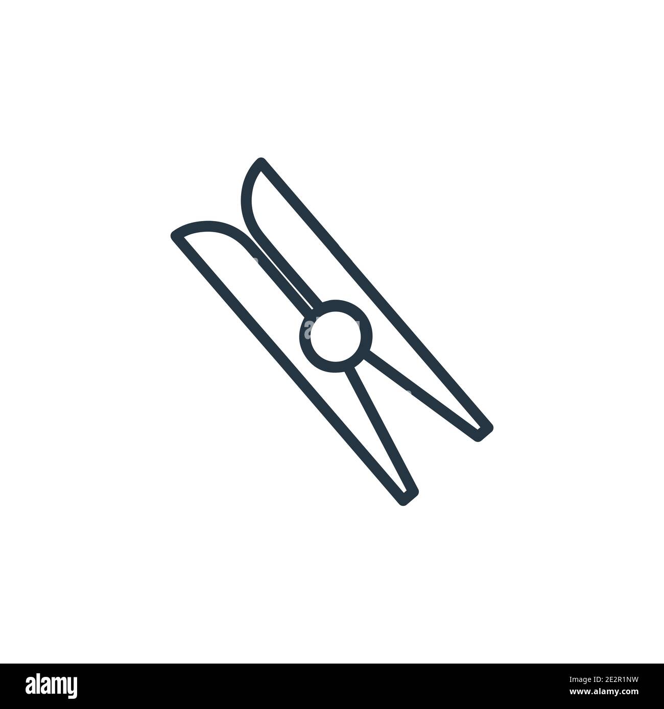 Clothes peg outline vector icon. Thin line black clothes peg icon, flat ...
