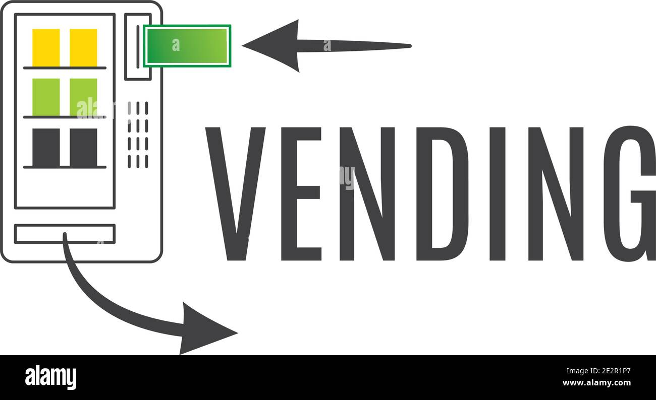 Vector logo of a vending machine with food and drinks Stock Vector ...