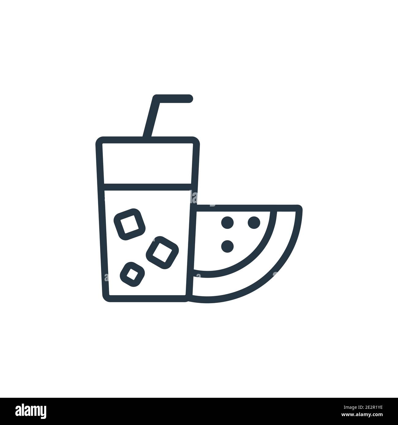 Watermelon juice outline vector icon. Thin line black watermelon juice ...