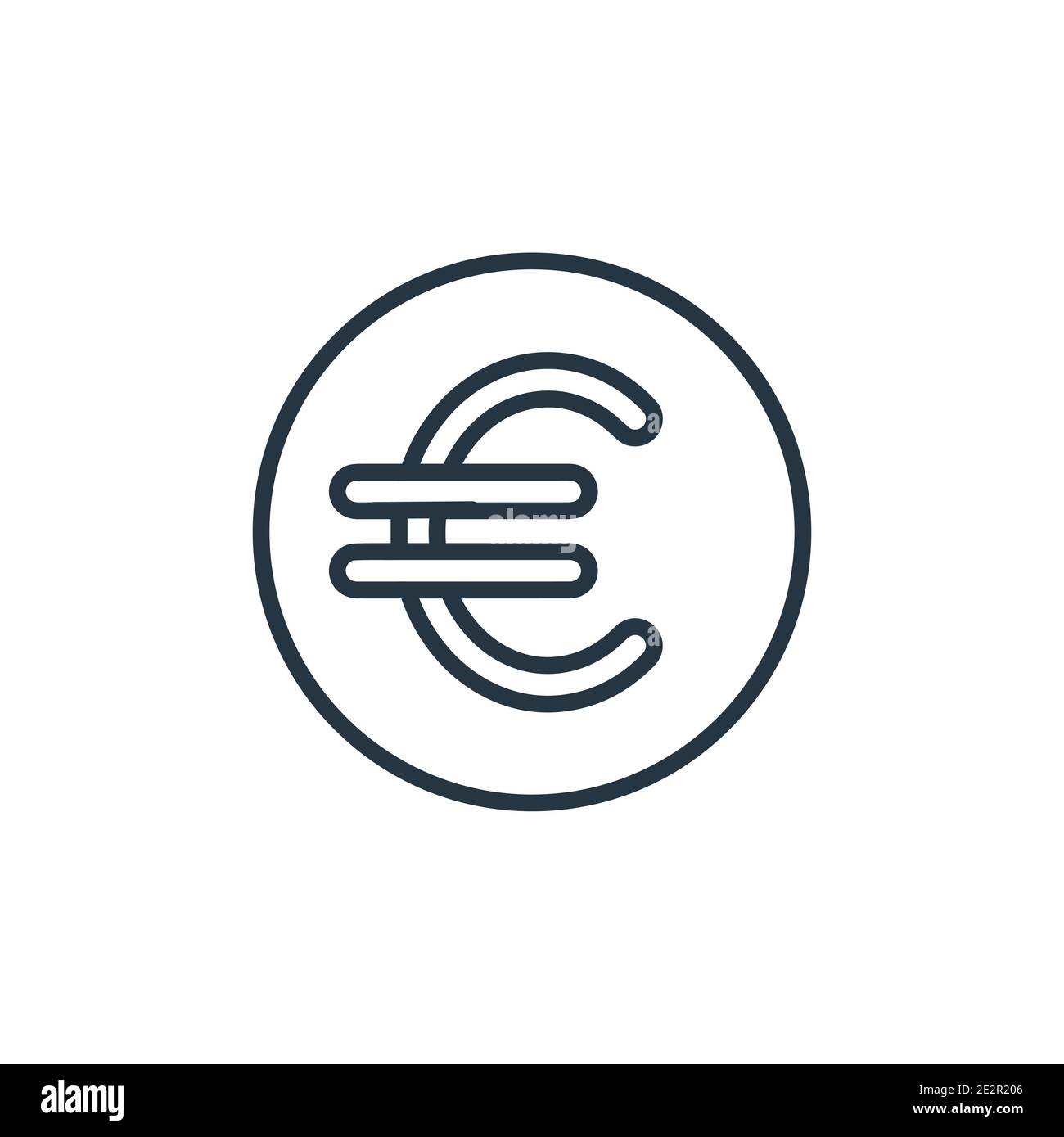 Euro outline vector icon. Thin line black euro icon, flat vector simple ...