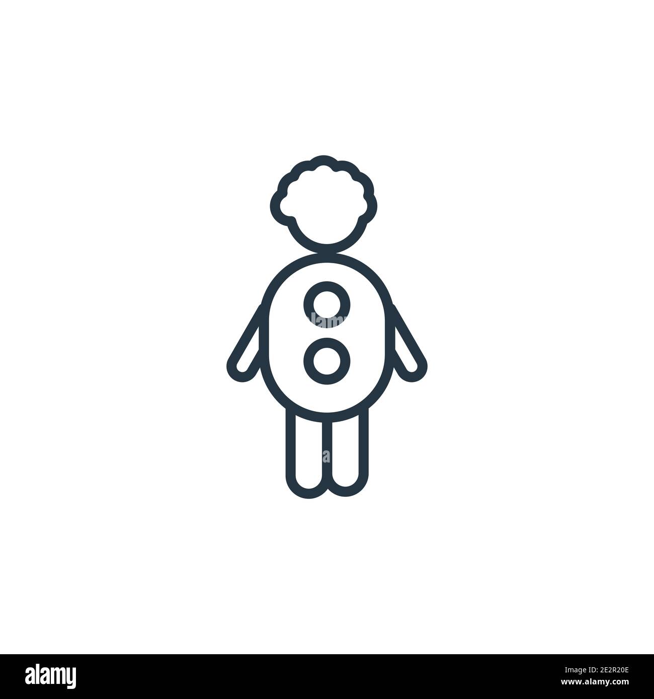 Fat man with hat and moustache outline vector icon. Thin line black fat ...
