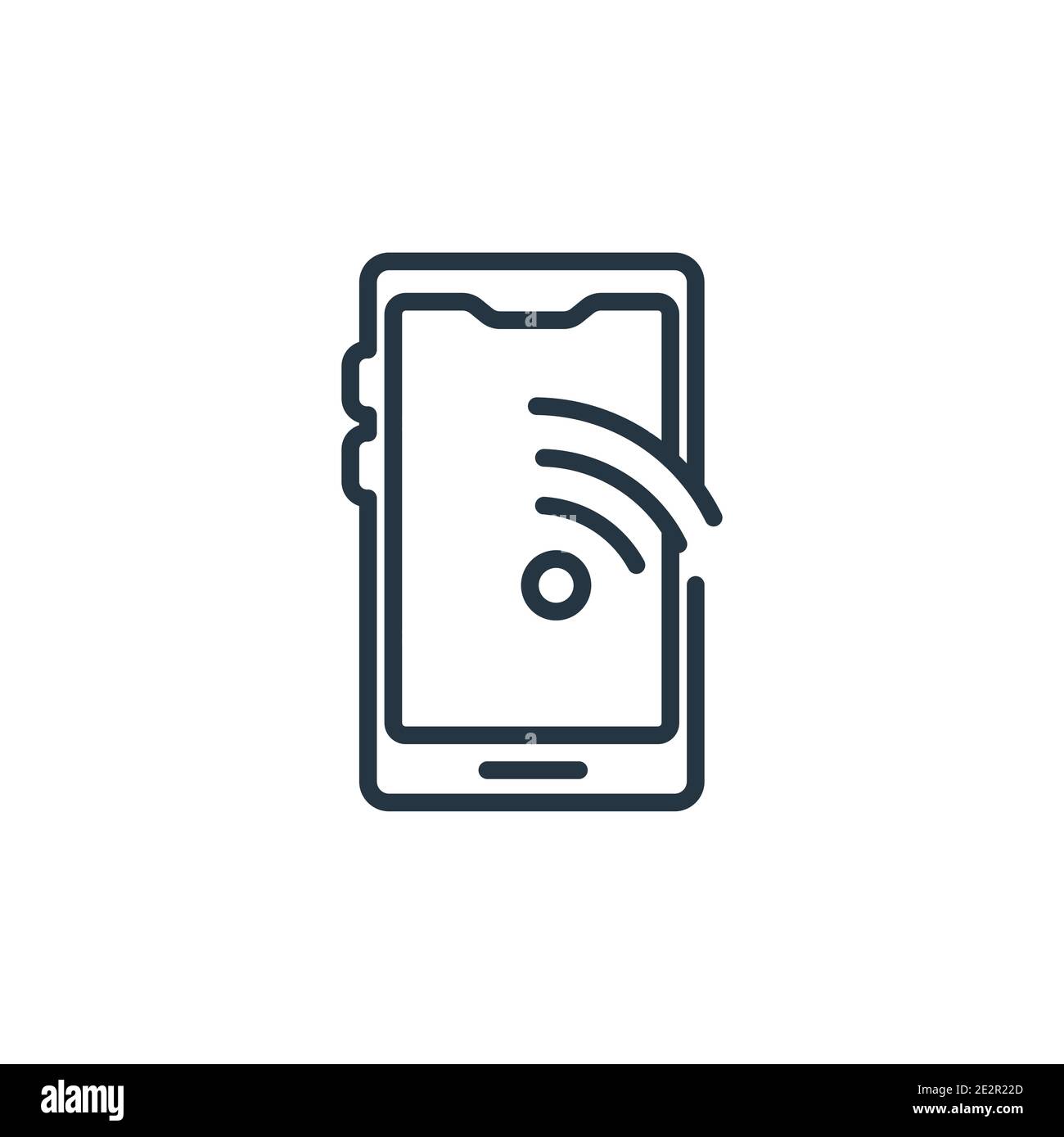 Wireless internet connection sign outline vector icon. Thin line black ...