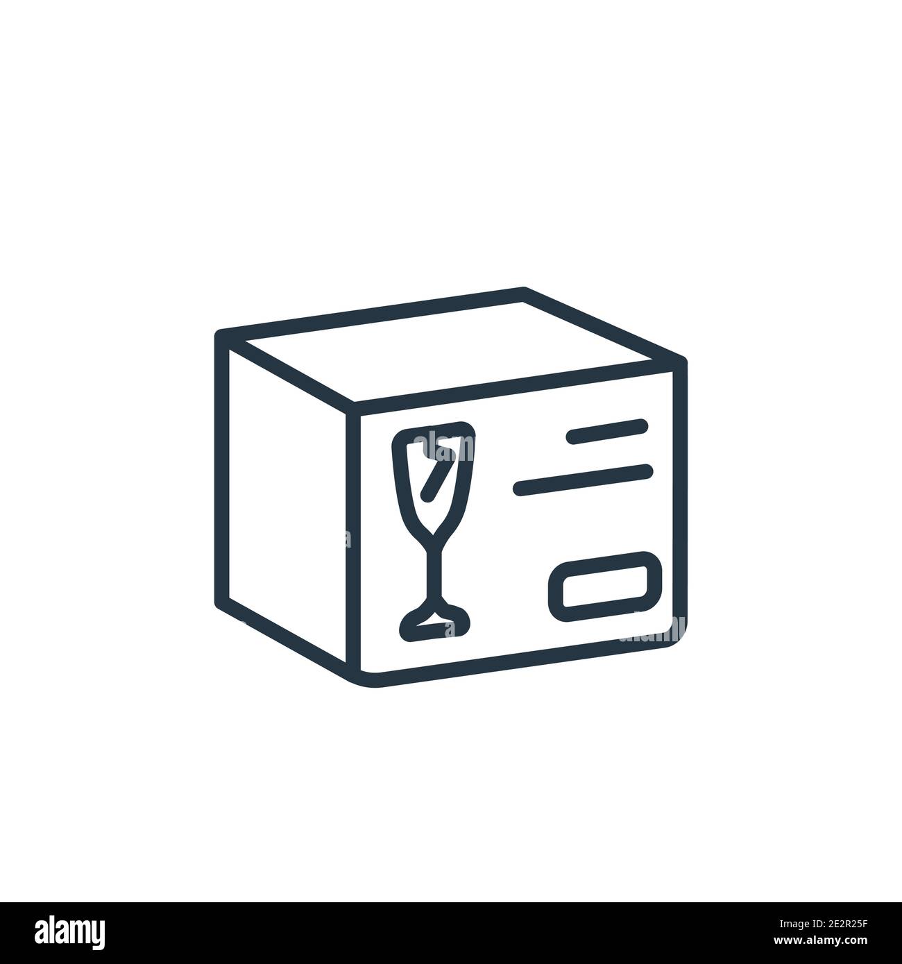 Fragile outline vector icon. Thin line black fragile icon, flat vector simple element ...