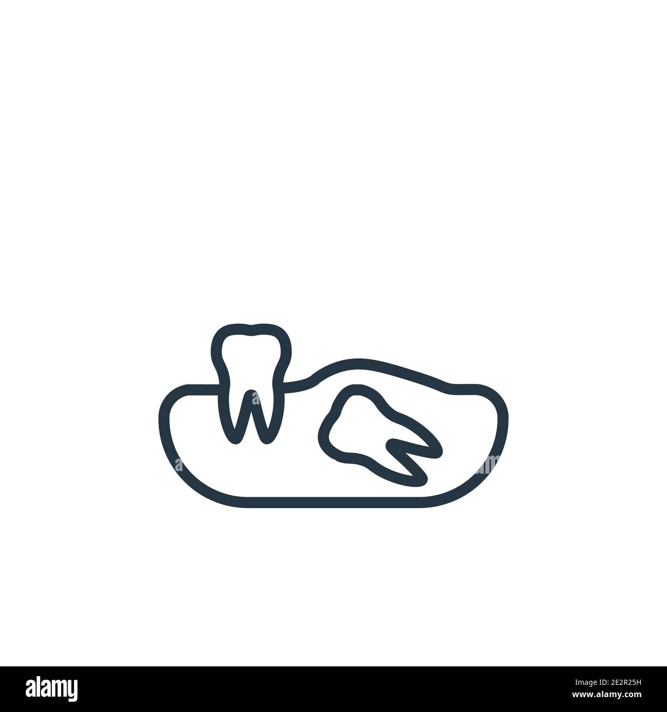 Wisdom tooth outline vector icon. Thin line black wisdom tooth icon ...