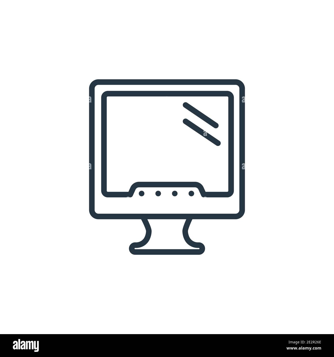 Monitor screen outline vector icon. Thin line black monitor screen icon ...