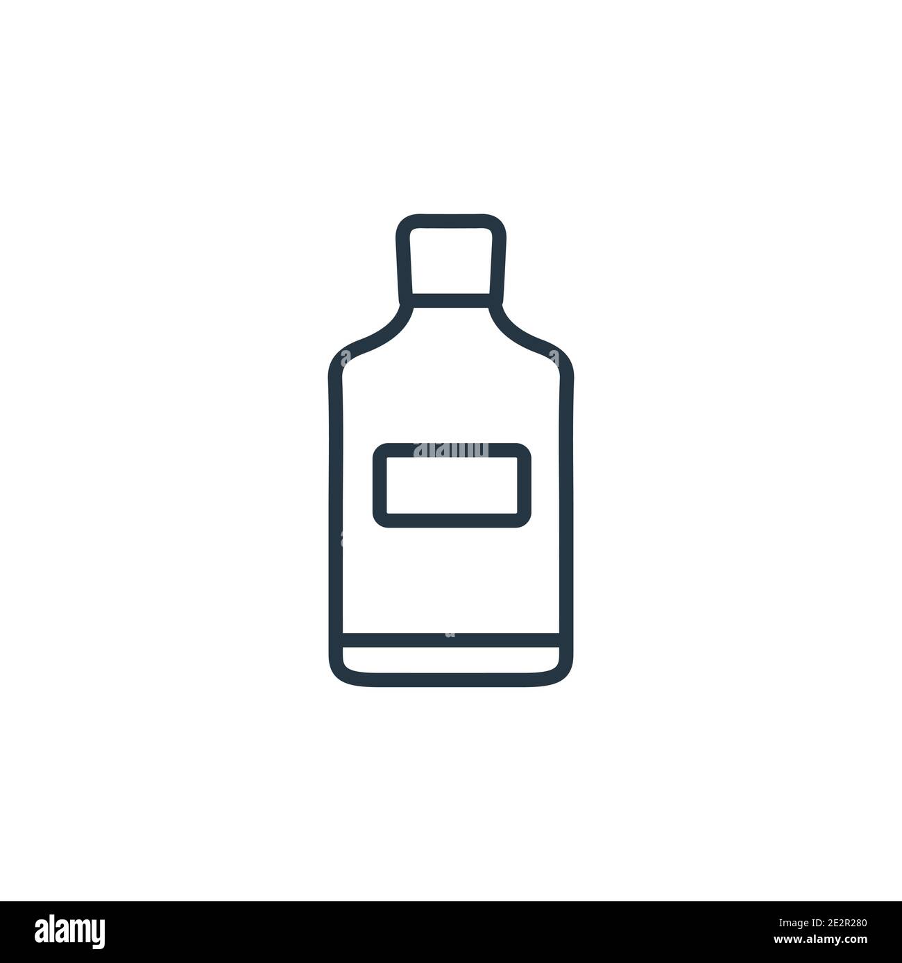 Rum outline vector icon. Thin line black rum icon, flat vector simple ...