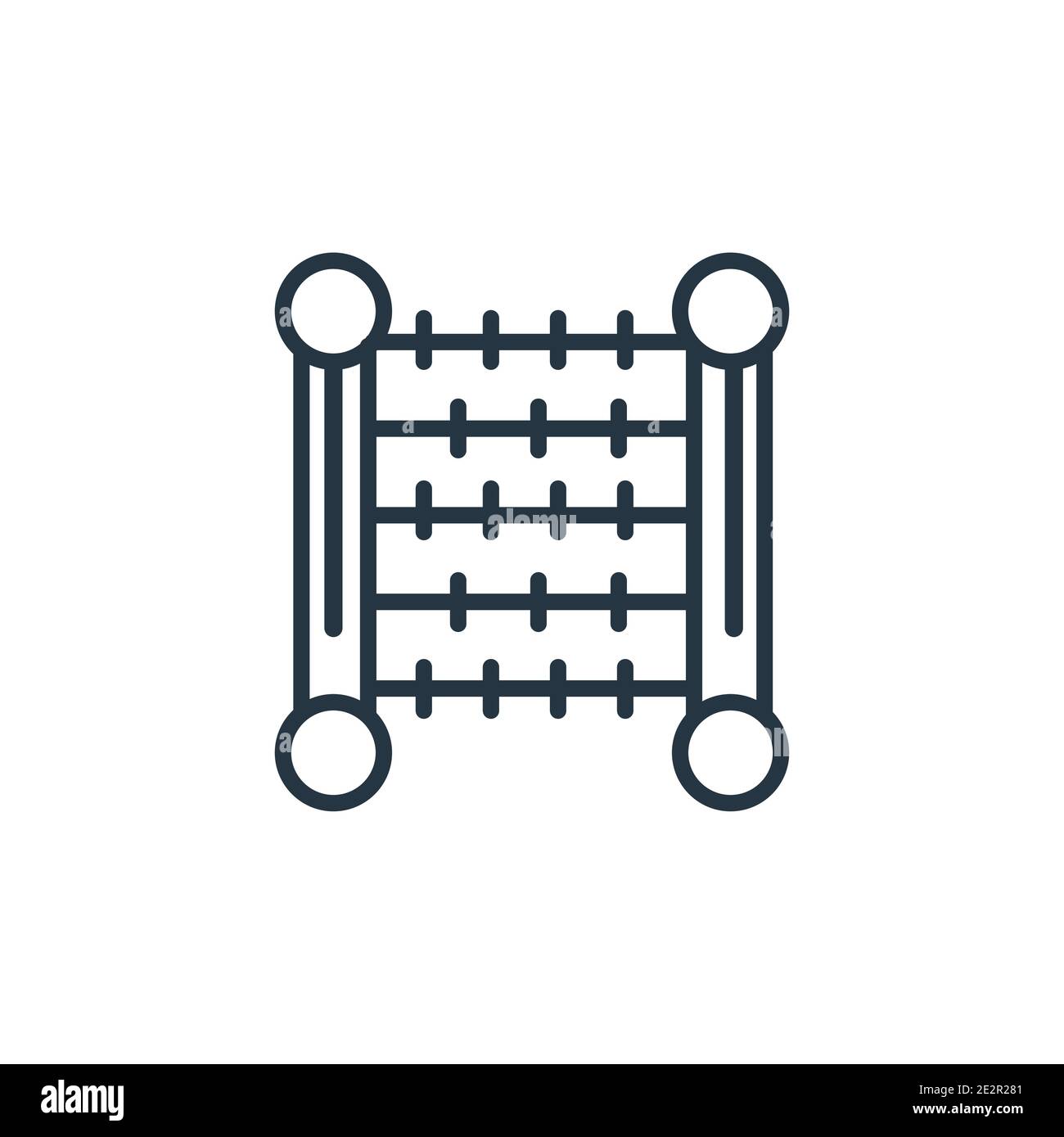 Abacus outline vector icon. Thin line black abacus icon, flat vector ...