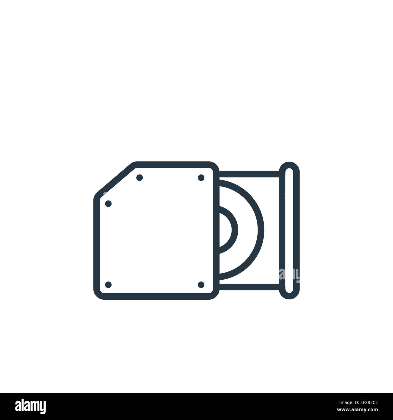 Dvd drive outline vector icon. Thin line black dvd drive icon, flat ...