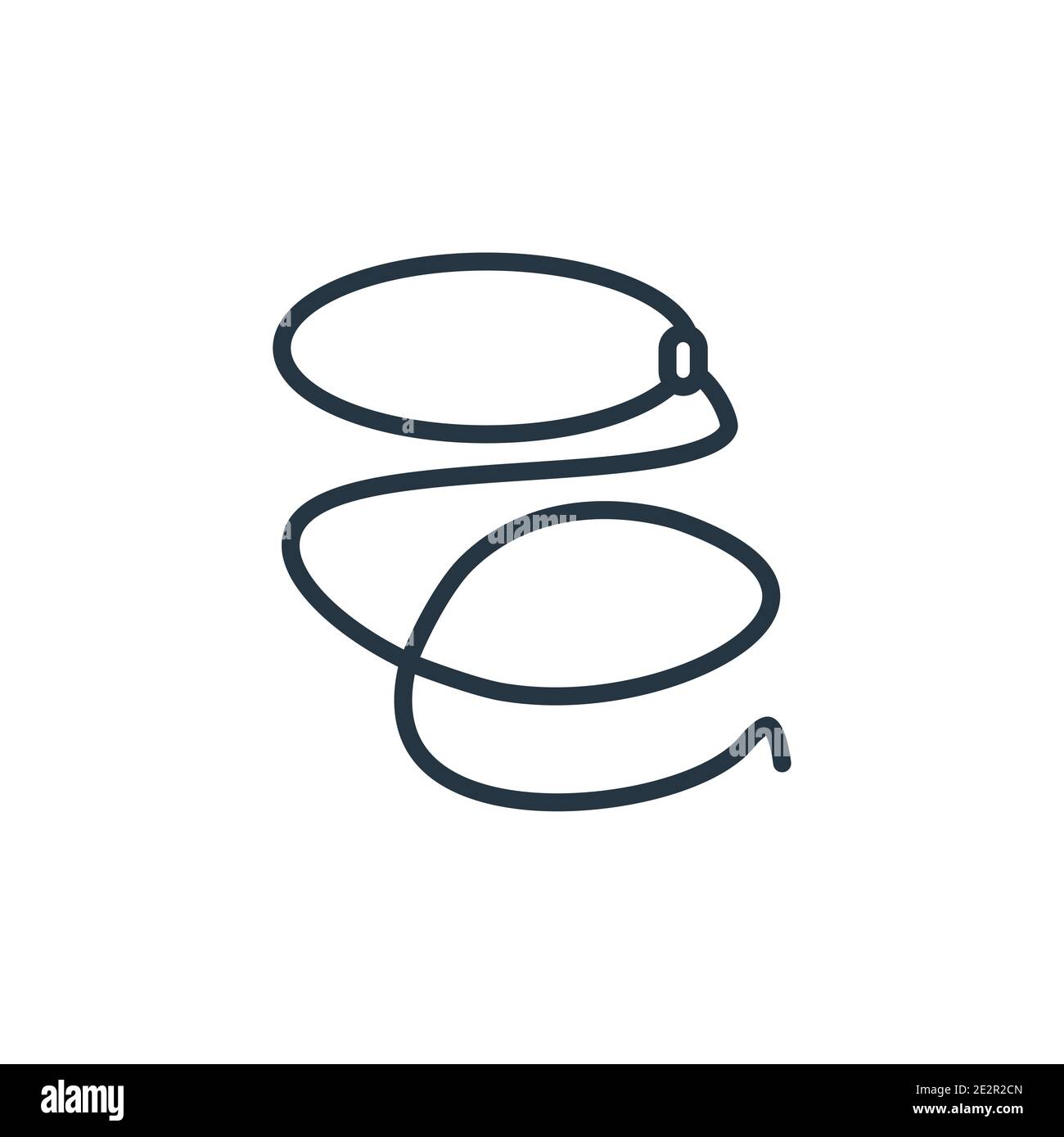 Lasso outline vector icon. Thin line black lasso icon, flat vector ...