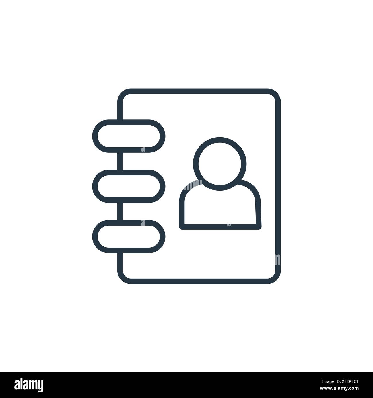 Address book outline vector icon. Thin line black address book icon ...