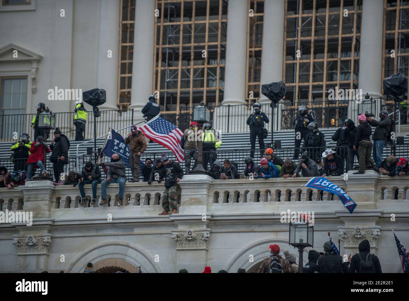 January 6th 2021. Large Crowds of Protesters at Capitol Hill with ...