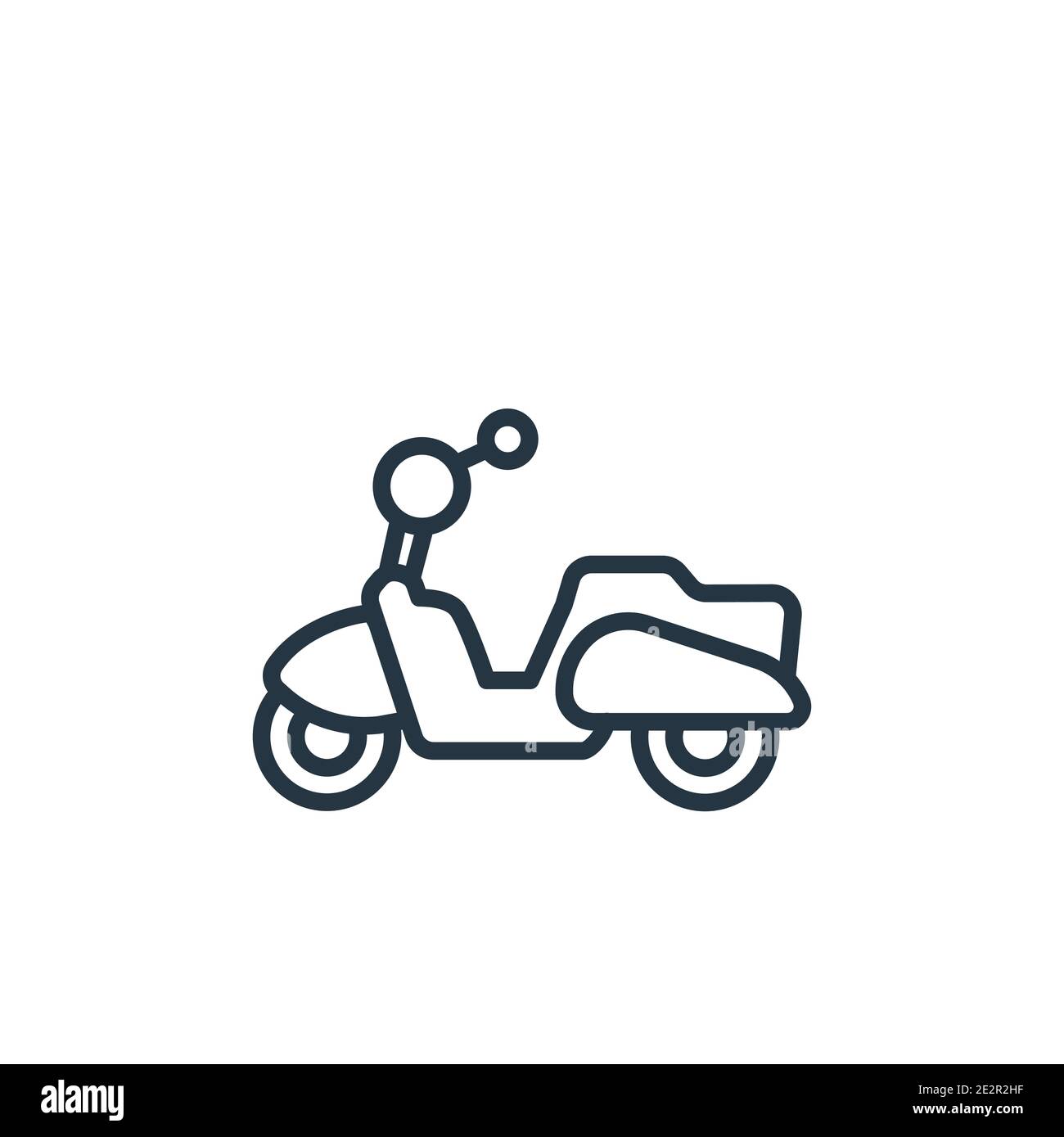 Scooter outline vector icon. Thin line black scooter icon, flat vector ...