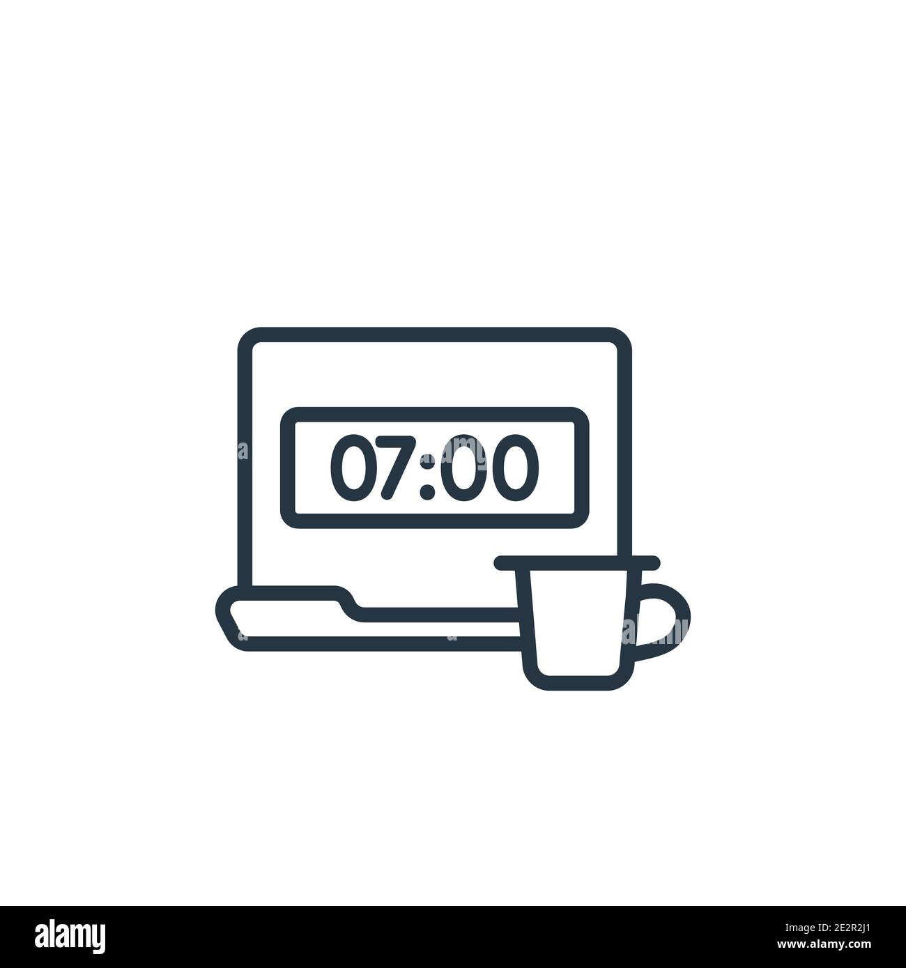 Morning work outline vector icon. Thin line black morning work icon ...