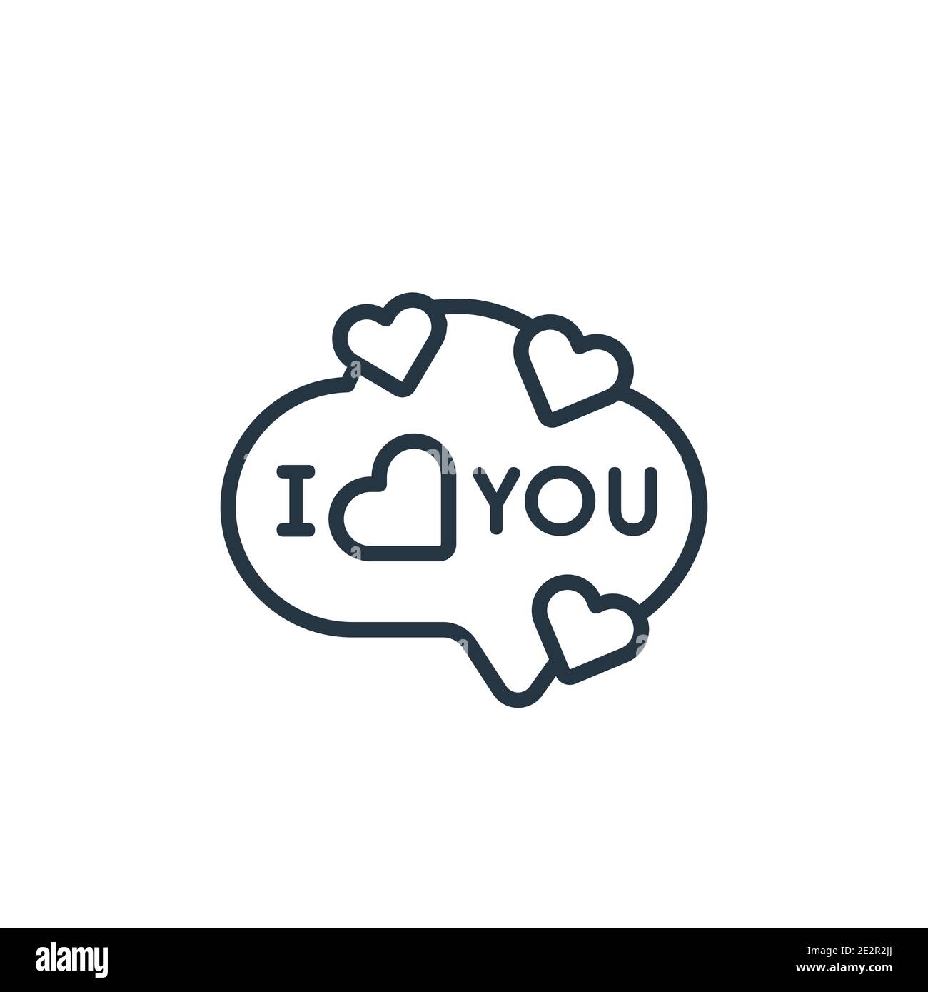 I love you outline vector icon. Thin line black i love you icon, flat ...