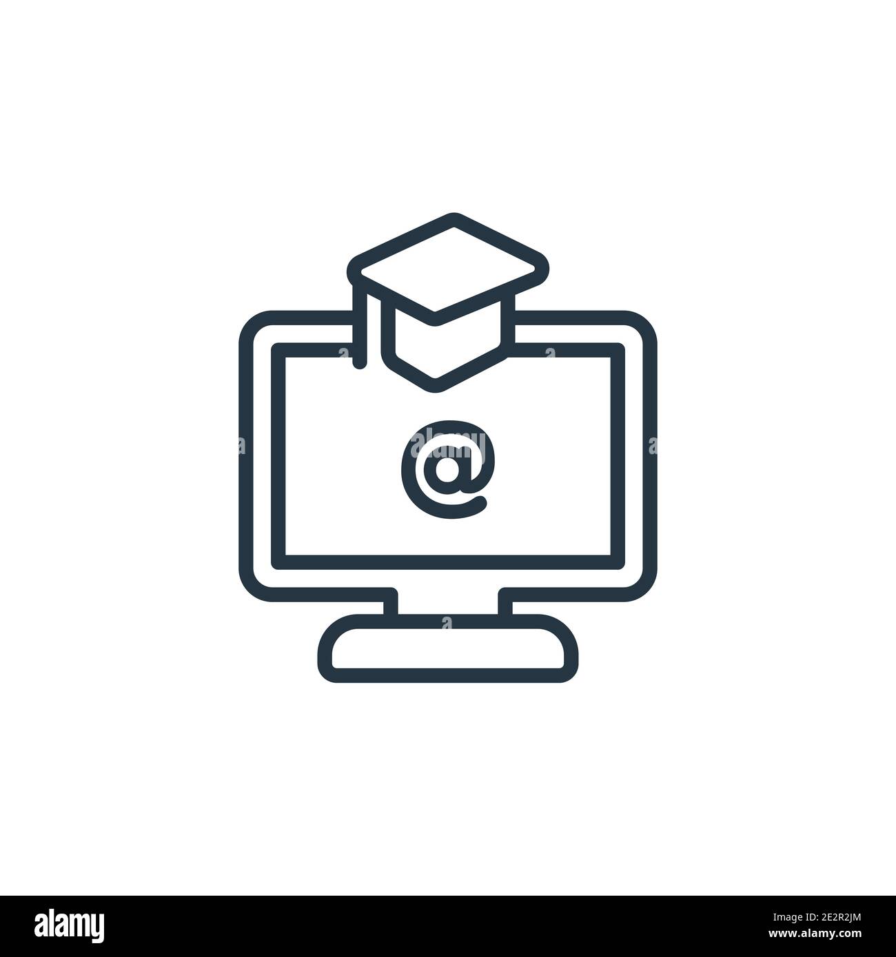 Elearning outline vector icon. Thin line black elearning icon, flat ...