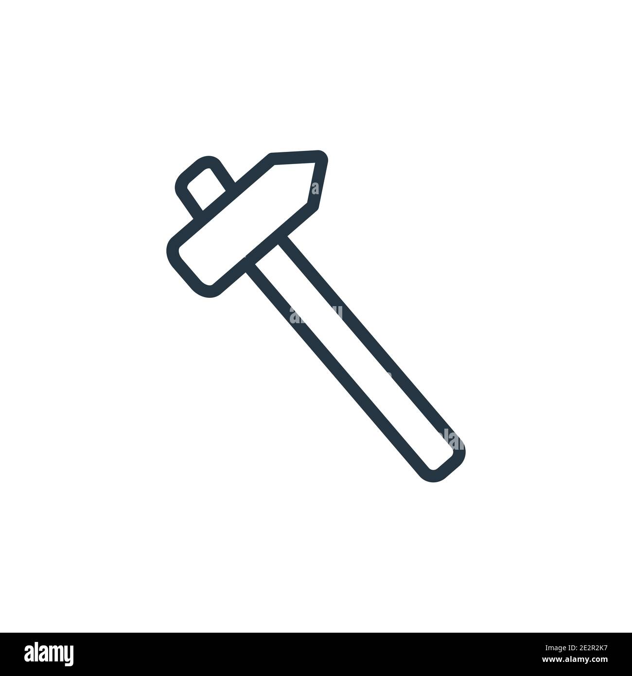 Hammer outline vector icon. Thin line black hammer icon, flat vector ...