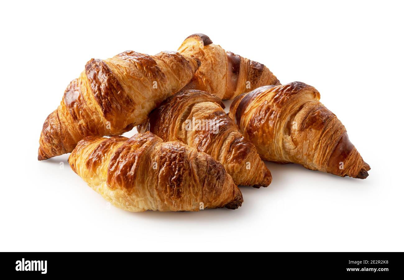 Multiple croissants on a white background Stock Photo - Alamy