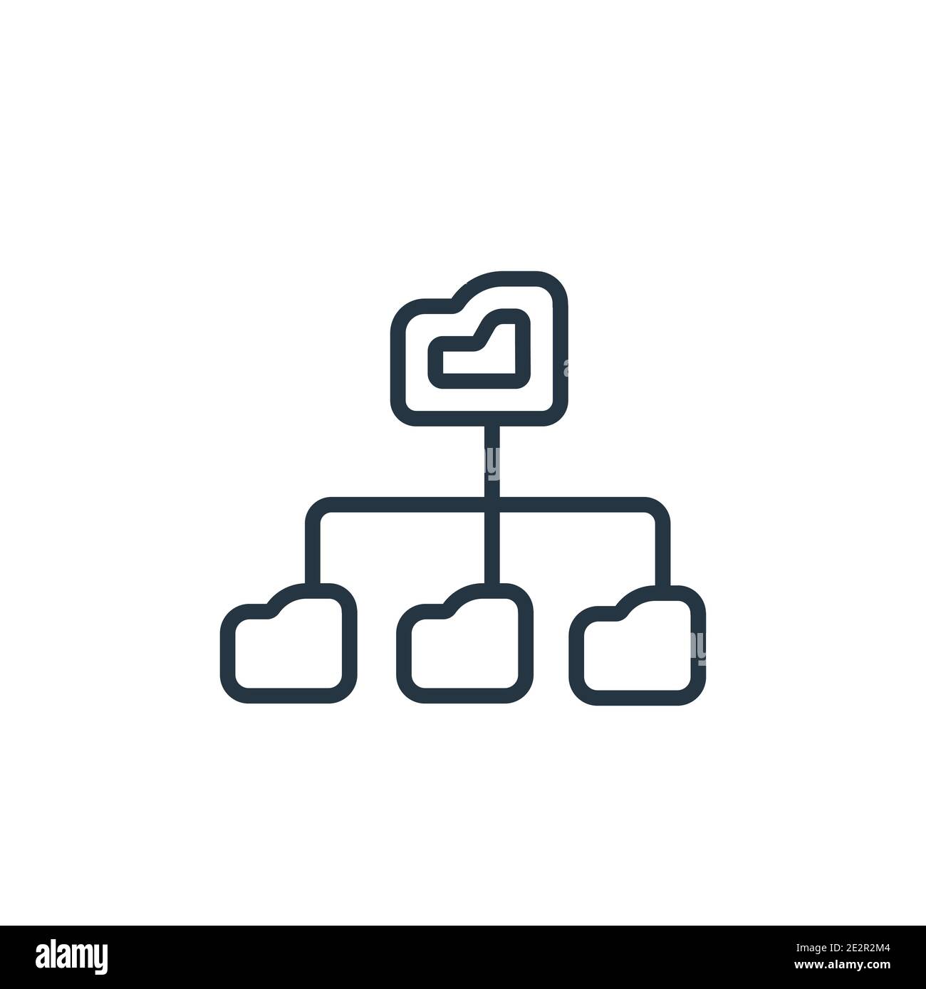 Connected data outline vector icon. Thin line black connected data icon, flat vector simple ...