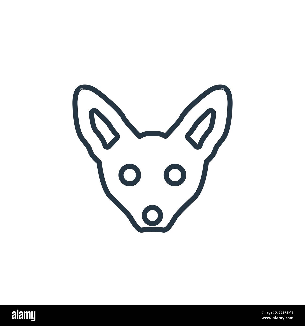 Fennec outline vector icon. Thin line black fennec icon, flat vector ...