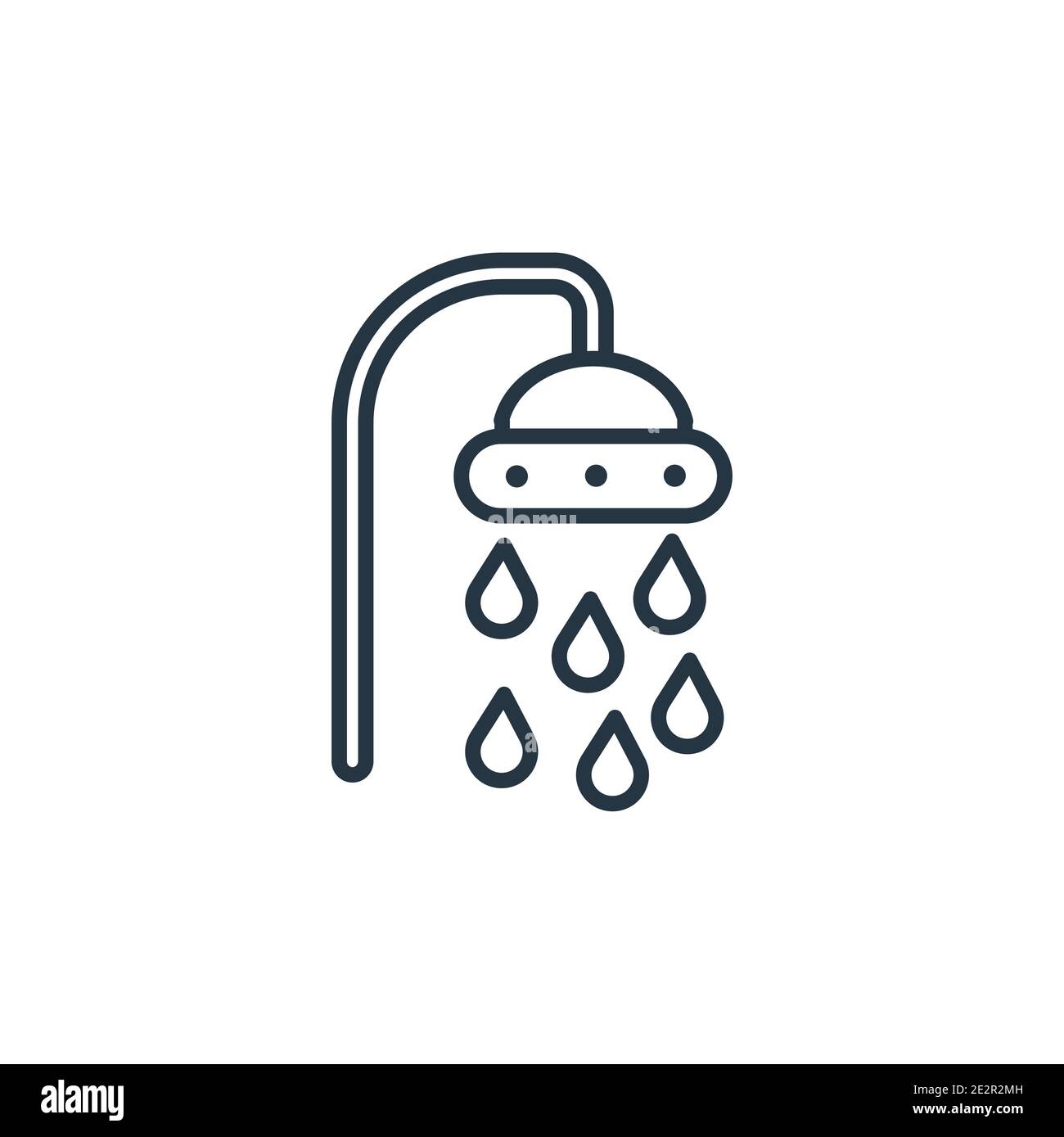 Shower place outline vector icon. Thin line black shower place icon ...
