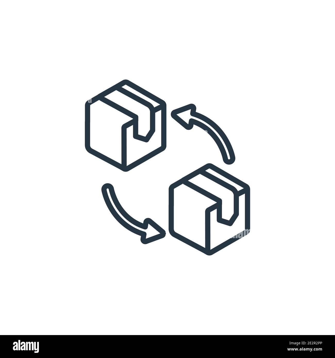 Moving outline vector icon. Thin line black moving icon, flat vector ...