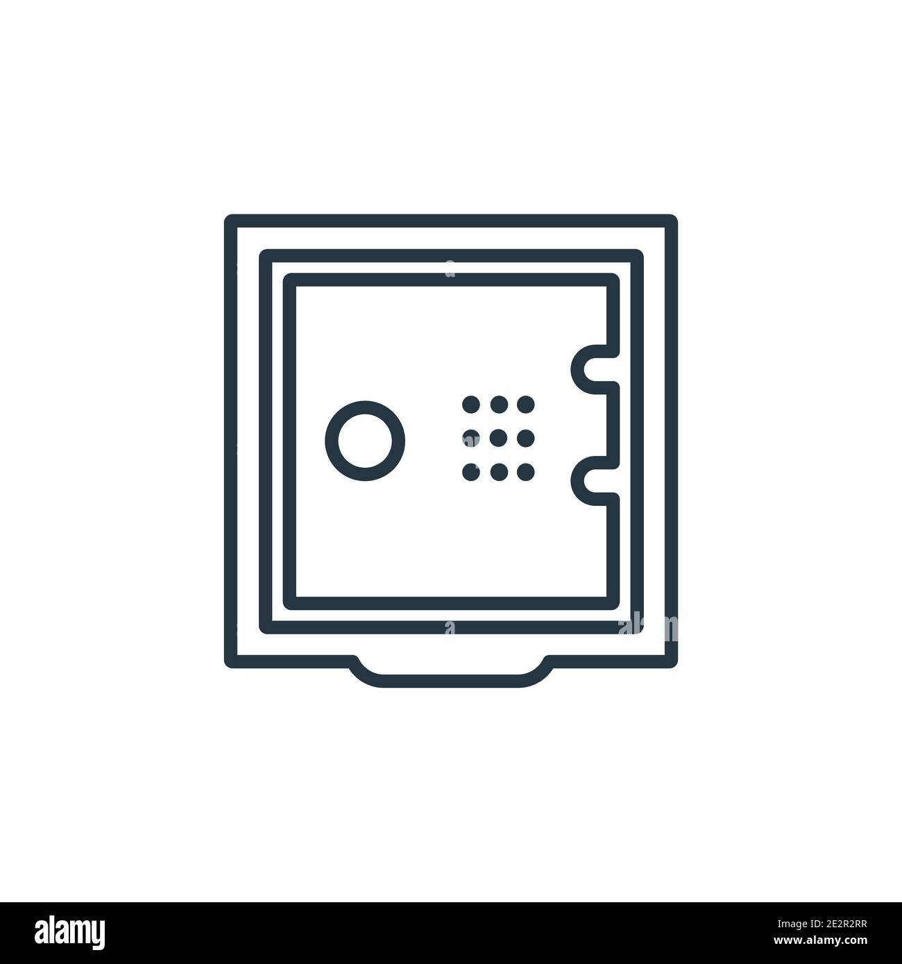 Big safe outline vector icon. Thin line black big safe icon, flat ...