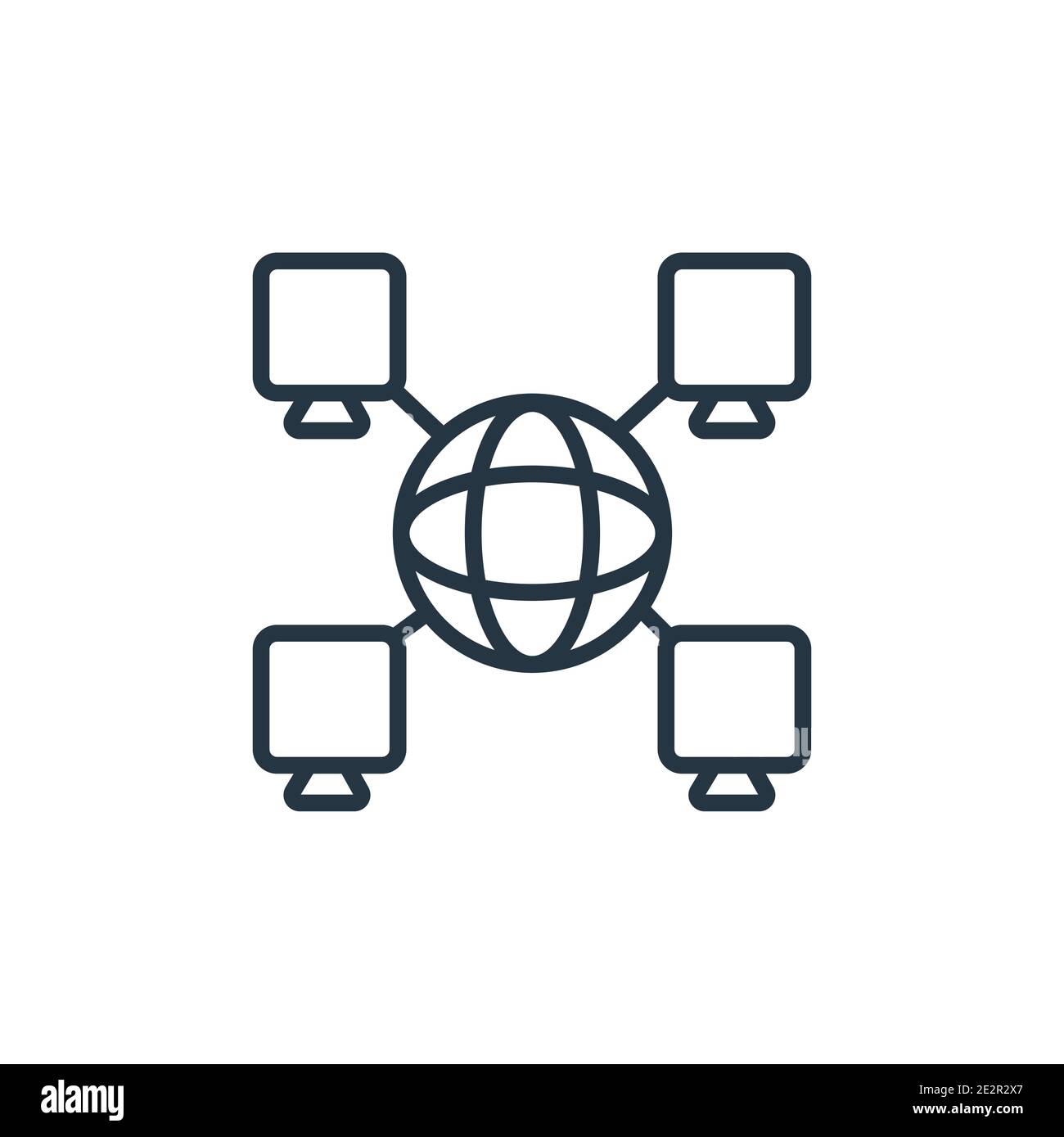 Information network outline vector icon. Thin line black information ...