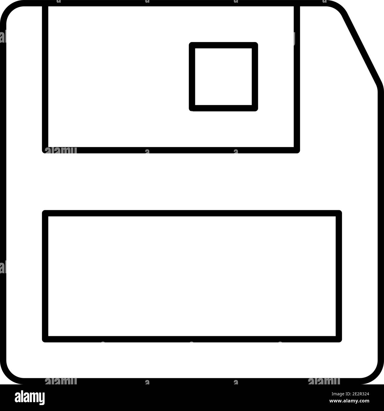 Floppy disc save - modern thin line icon. Simple black outline vector ...