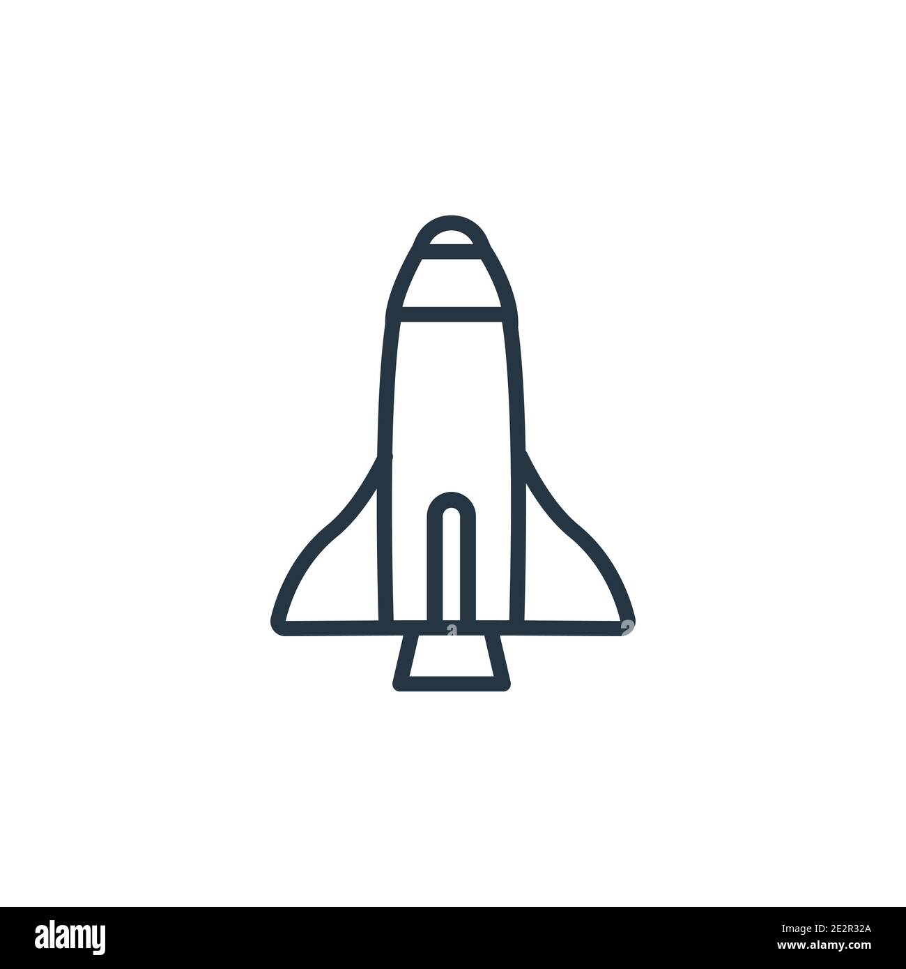 Space shuttle outline vector icon. Thin line black space shuttle icon ...