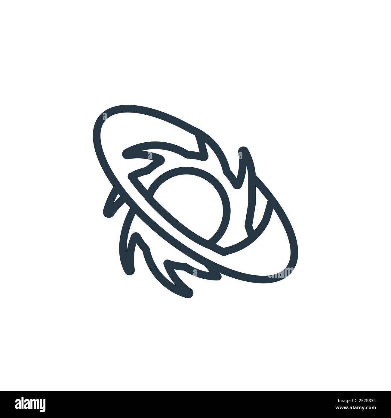 Supernova outline vector icon. Thin line black supernova icon, flat vector simple element ...