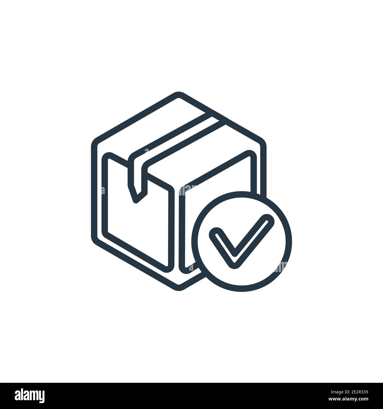 Package checking outline vector icon. Thin line black package checking ...