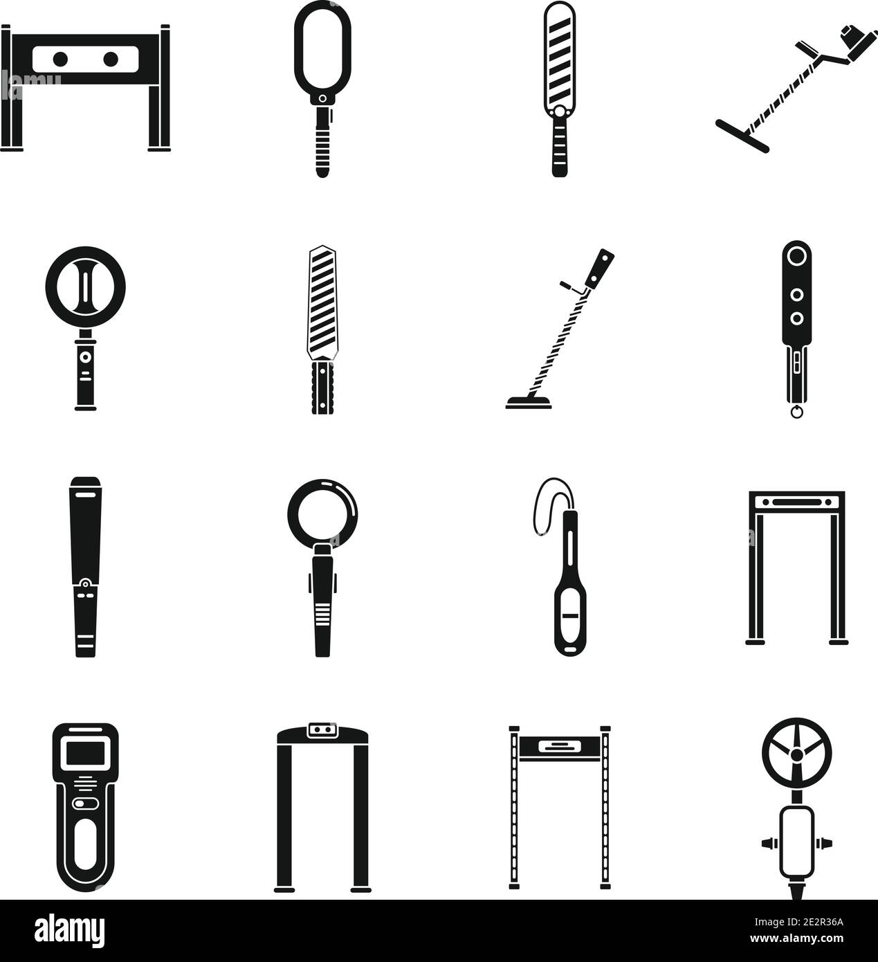 Metal detector access icons set, simple style Stock Vector Image & Art ...